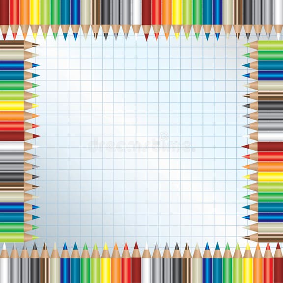 Color pencils frame stock vector. Illustration of creative - 7144131