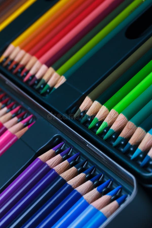 New color pencils in box stock image. Image of pencil - 185026187