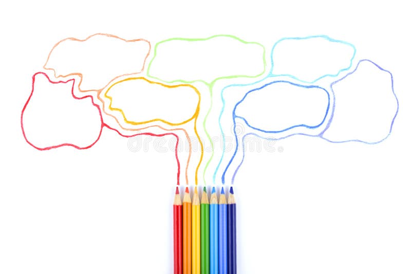 Color Pencils in Order of Rainbow Colors on Isolation Stock Image ...