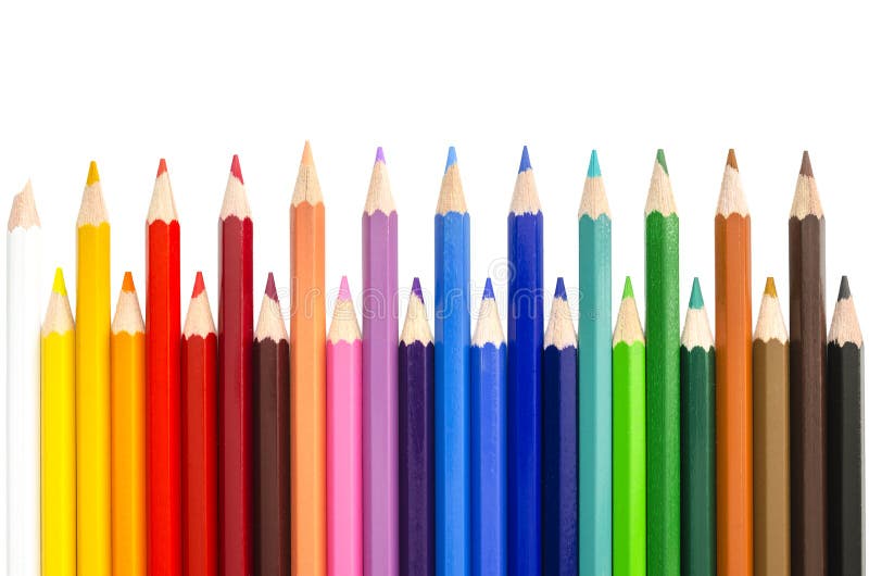 Color Pencils Over White Background Stock Photo - Image of color ...