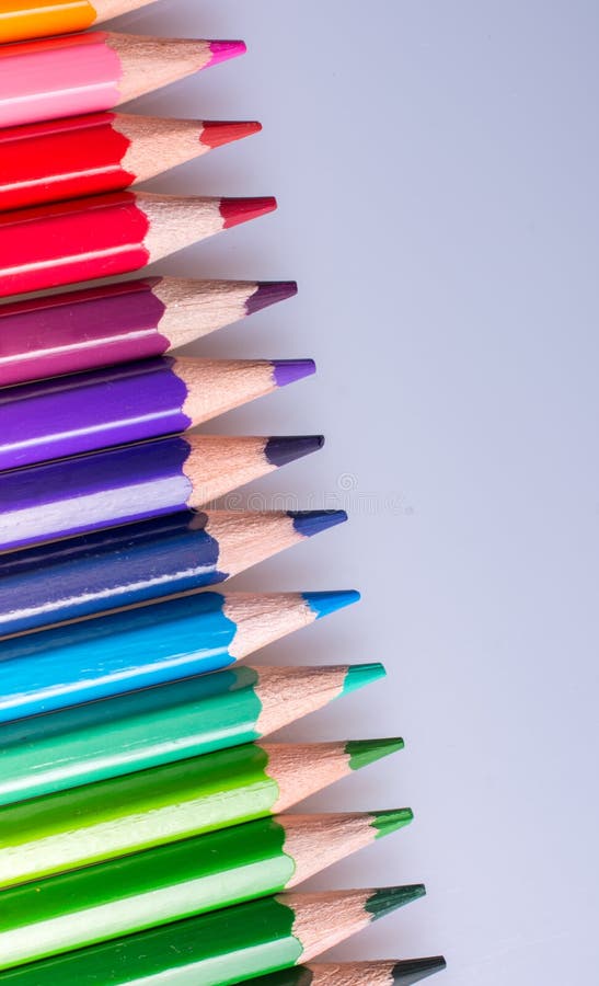 Color Pencils Placed on a White Background Stock Photo - Image of ...