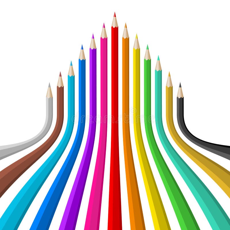 Abstract Art Background with Colour Pencils Stock Vector - Illustration ...