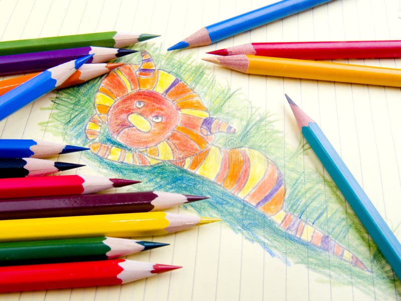 Color pencils and sketch stock photo. Image of creativity - 2674986