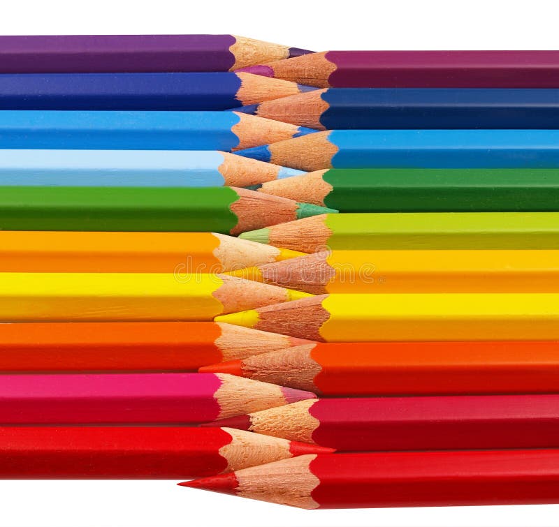 Pencils Stacked in Log House Stock Photo - Image of gradation ...