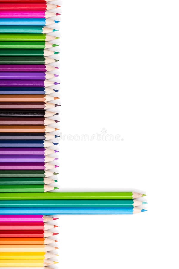 Color Pencils with Three Pencils Standing Out Stock Image - Image of ...