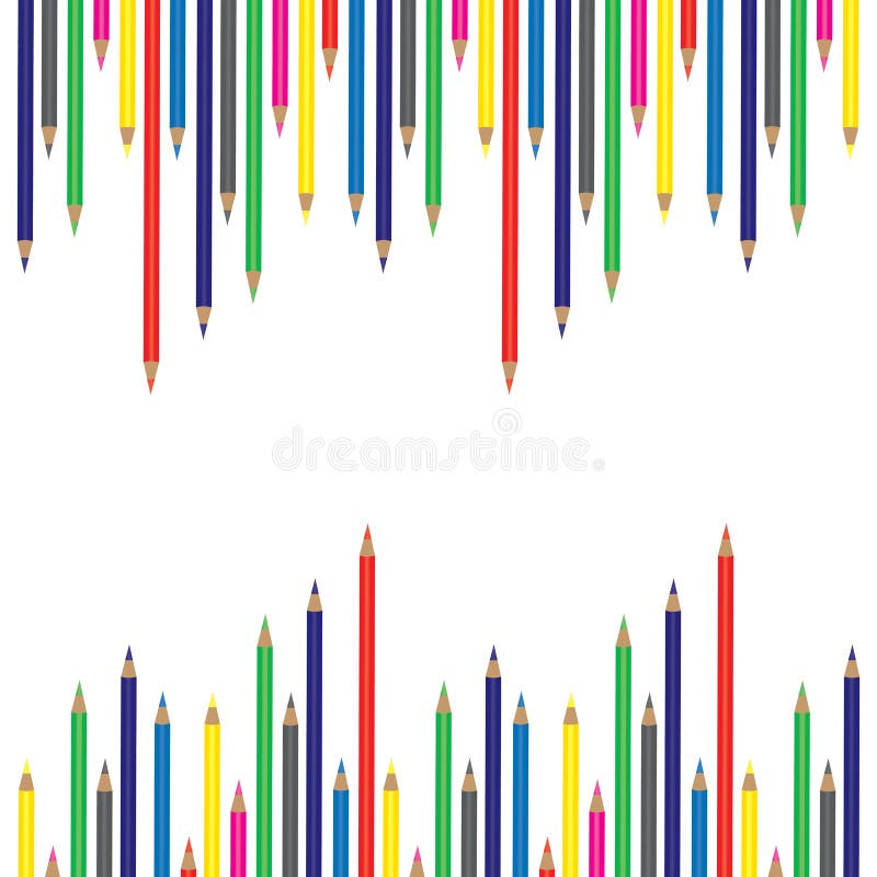 Color Pencils Banner Template on White Background Stock Vector ...
