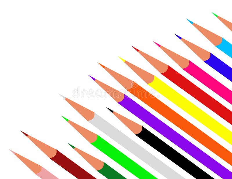Color Pencils In Vector Picture. Image: 4420322