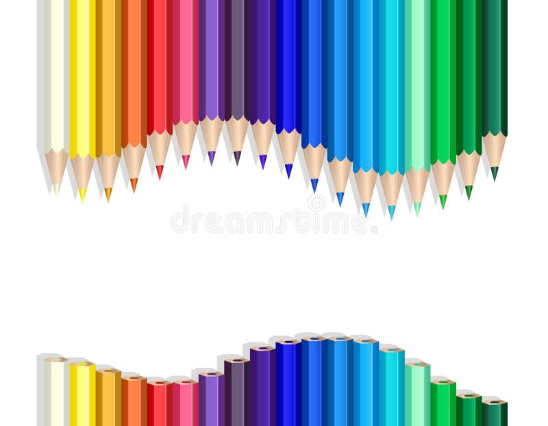 Color pencils wave stock vector. Illustration of wooden - 16953693