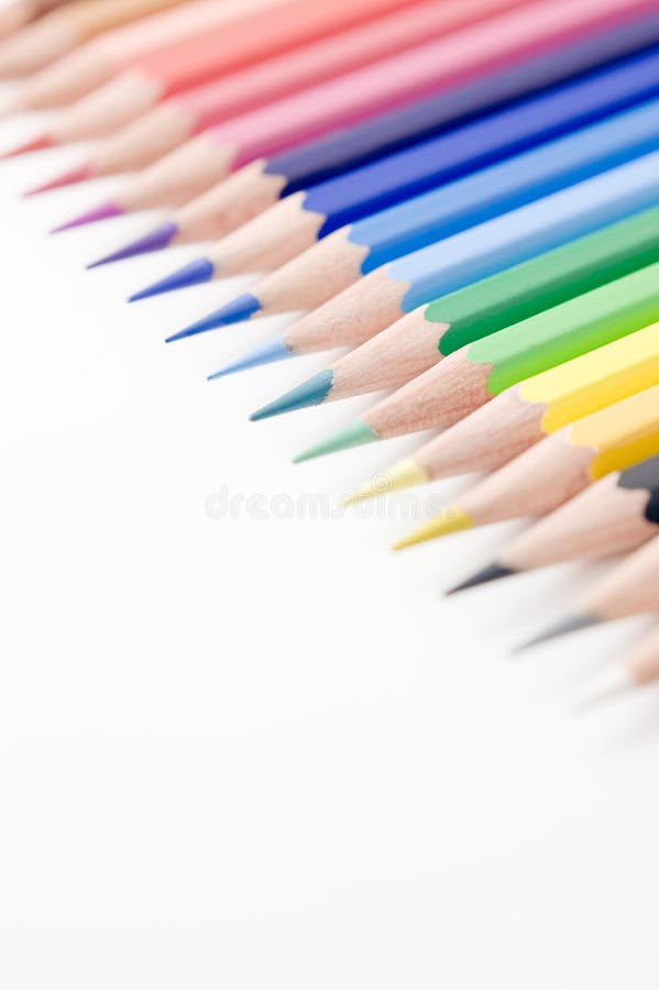 Color Pencils on White Background Stock Photo - Image of multicolored ...