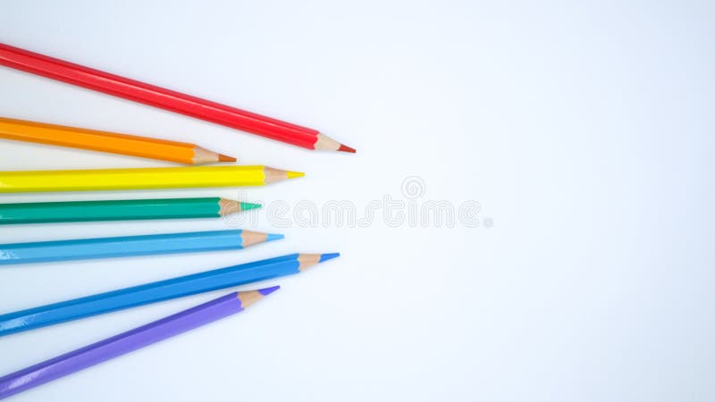 Color Pencils on White Background Stock Image - Image of object, sharp ...