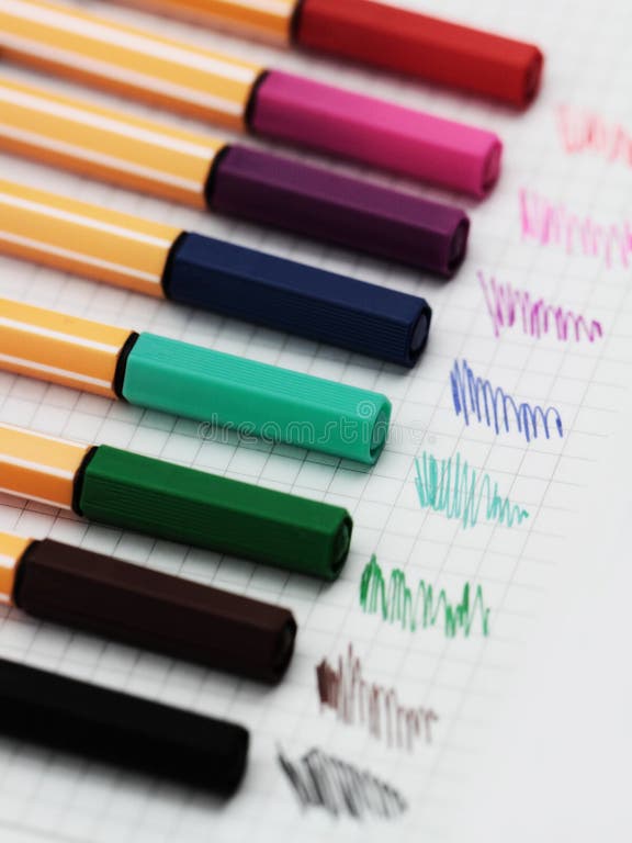 Color pens stock photo. Image of brown, pens, drawing - 28234680