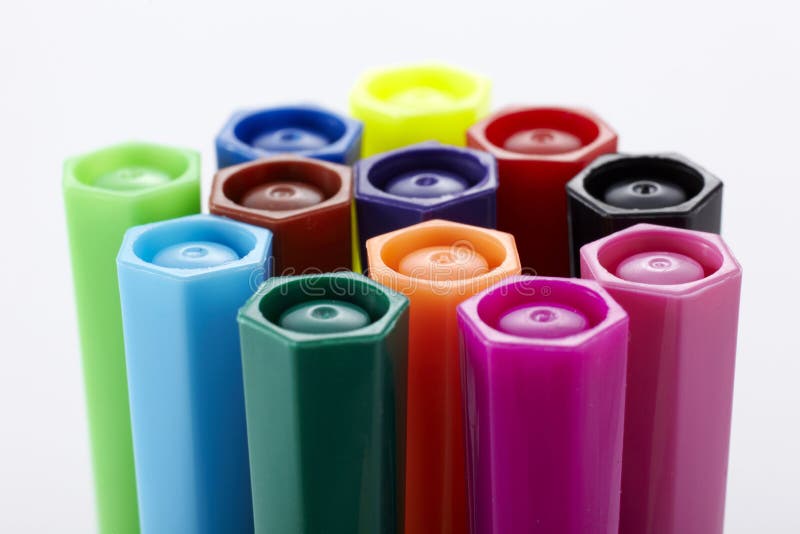 Color pens closeup stock image. Image of motley, graphic - 40655839