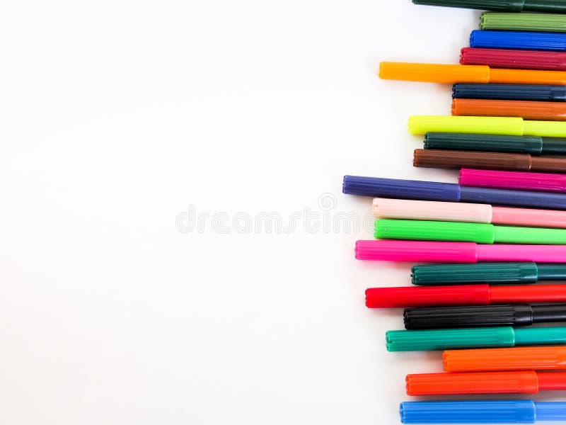 Color pens stock image. Image of rainbow, group, education - 24111779