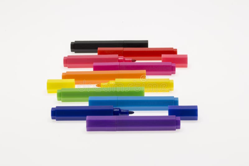 Color Pens On White Background Stock Image - Image of black, education ... Color Pens On White Background Stock Image - Image of black, education ...