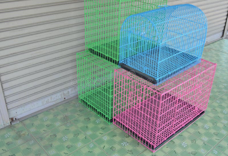 Color pet cage for sale stock photo. Image of product - 61258784