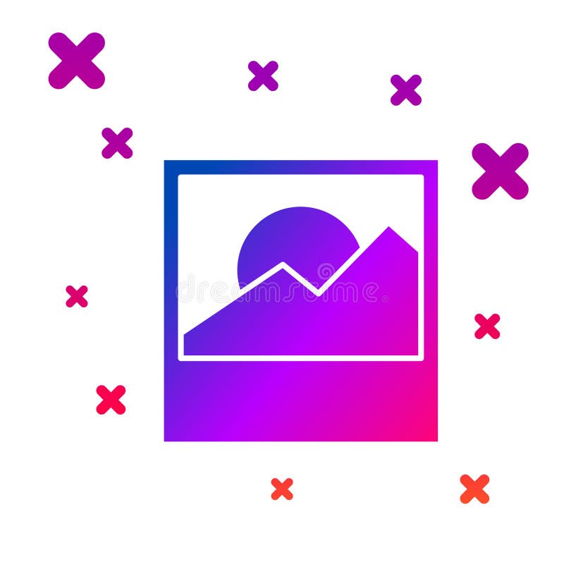 Color Photo Icon Isolated on White Background. Gradient Random Dynamic ...