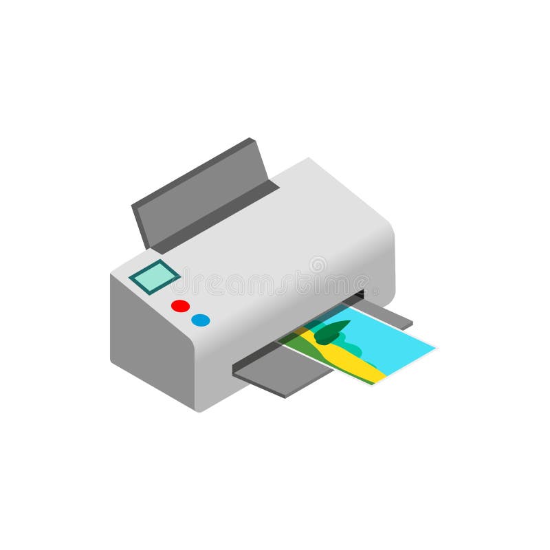 Color Photo Printer Icon, Isometric 3d Style Stock Vector ...