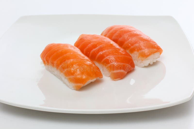 Red sushi on plate stock image. Image of food, appetizing - 30201141