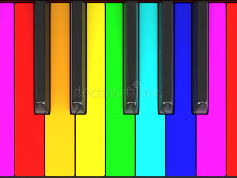 Color piano keys stock illustration. Illustration of music - 33863423