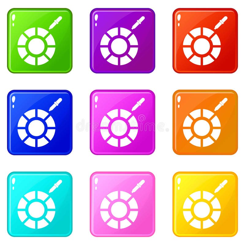 Color picker icons 9 set stock vector. Illustration of printer - 96083934