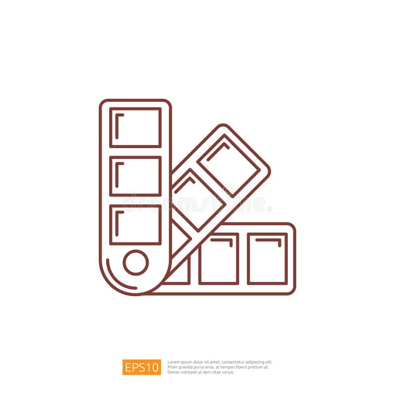 Color Picker Palette Guide Line Icon Stock Vector - Illustration of ...