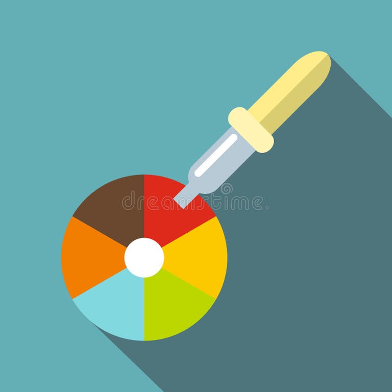 Color Picker Pipette Icon, Flat Style Stock Vector - Illustration of ...