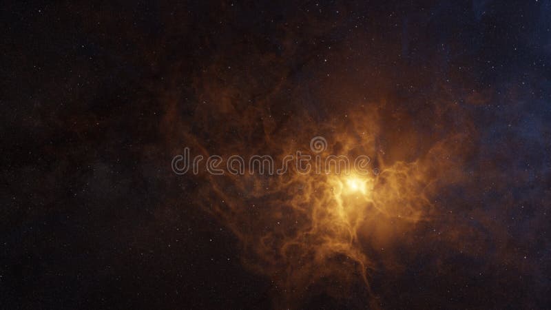 Color Picture of the Galaxy, Orange Nebula Stock Illustration ...