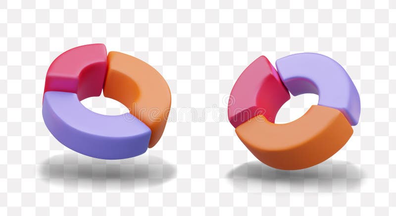 Color Pie Chart, Donut Chart. Isolated Statistical Images Stock Vector ...