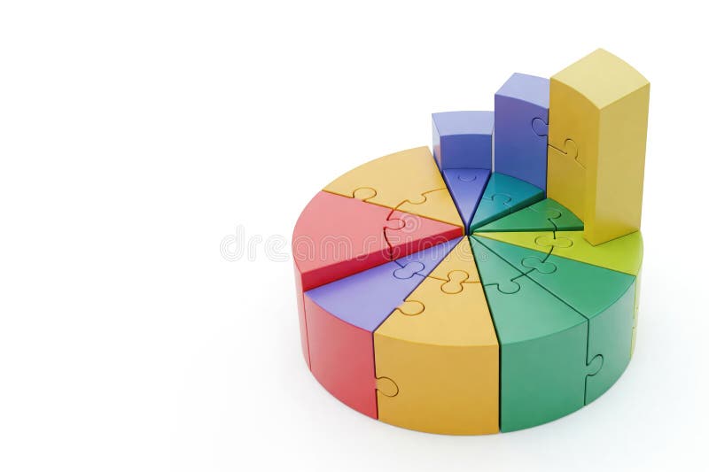 Color Pie Chart-puzzle. Space for Text. Stock Illustration ...
