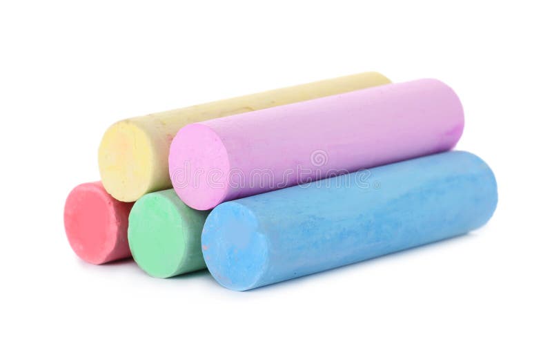 Color pieces of chalk stock image. Image of school, education - 121162259