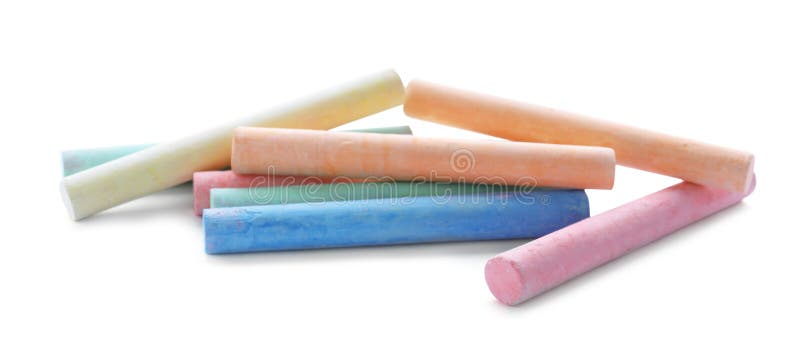 Color Pieces of Chalk on Background Stock Image - Image of equipment ...