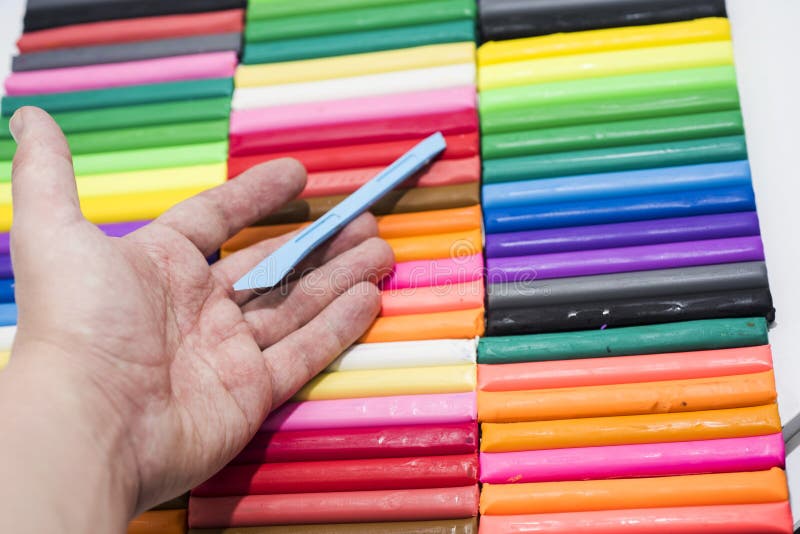 Color Pieces of Plasticine. Stock Photo - Image of color, clay: 110687910