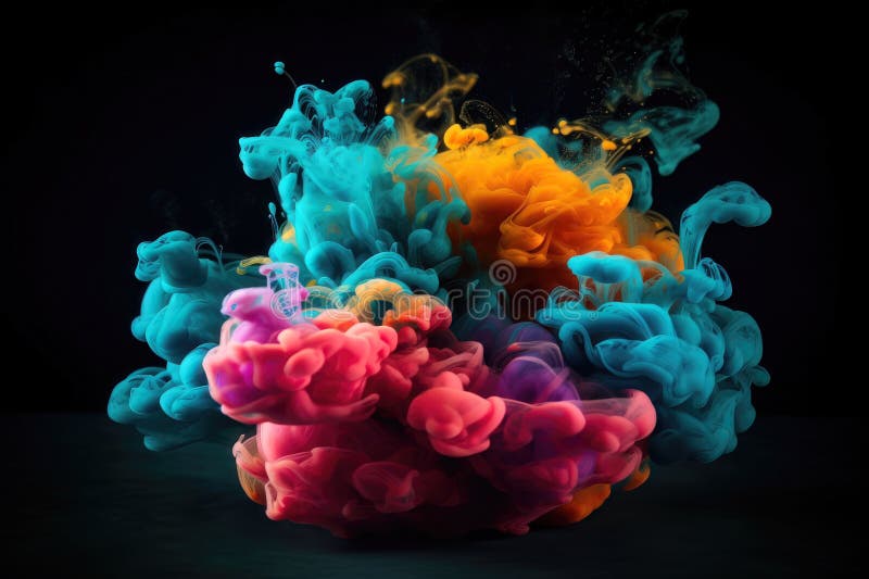 Color Pigment Cloud in Water. AI Generated Stock Illustration ...