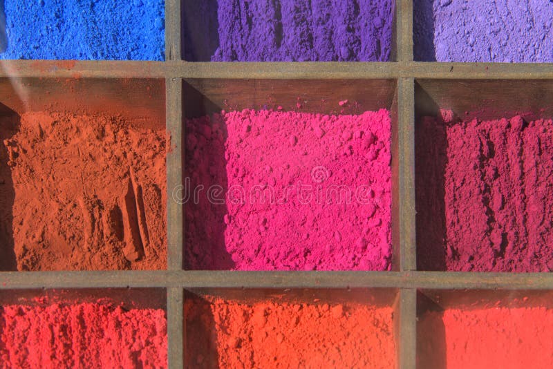 Color Pigment Powder in Box for Art Painting Stock Photo - Image of ...