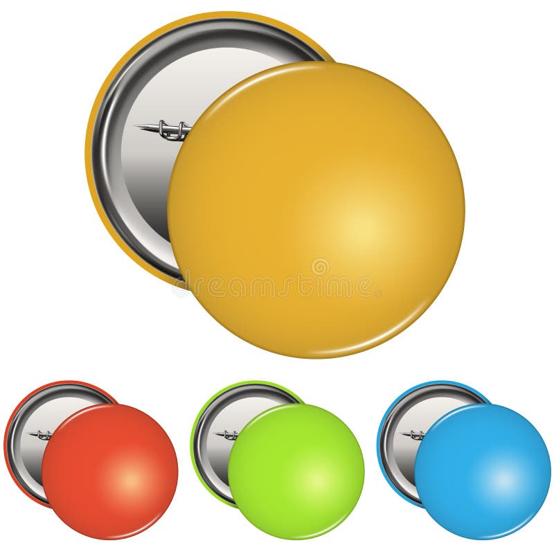 Color Pin Button Badge Set En Blanco Ilustración del Vector ...