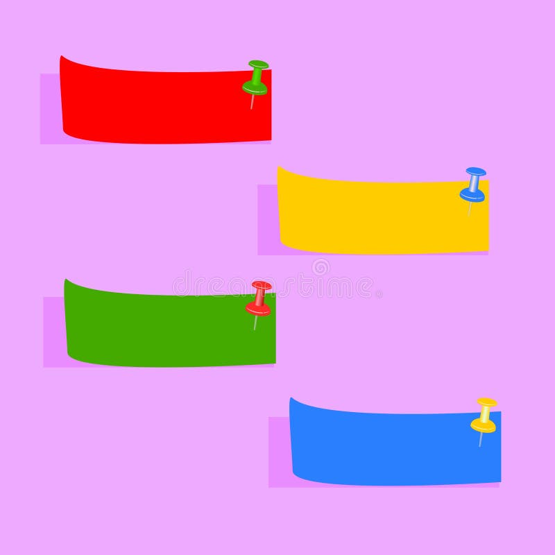 Color Pin on Short Message Paper .illustration Stock Illustration ...