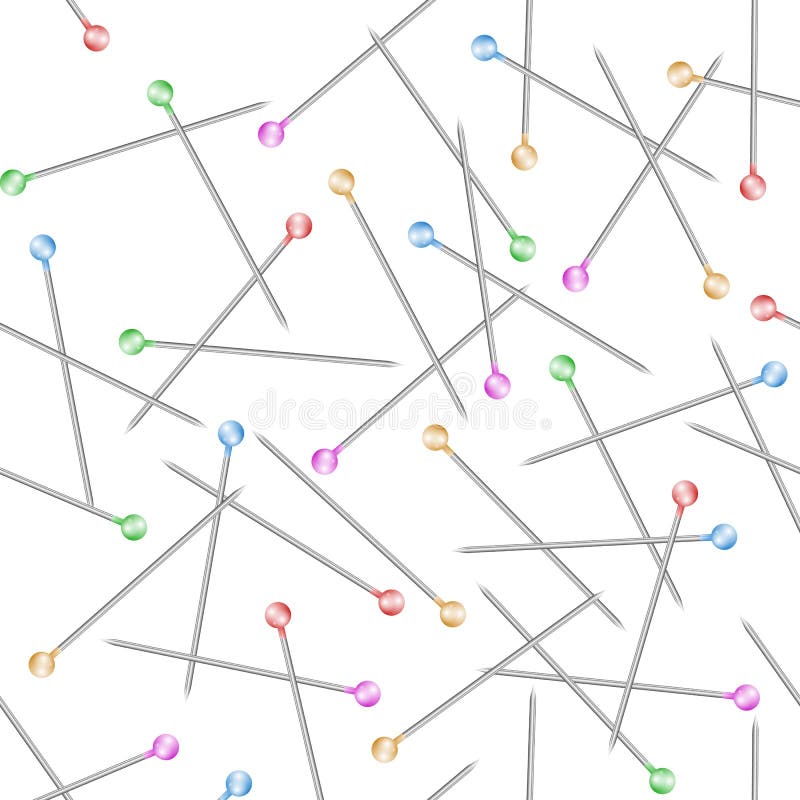 Color Pins, Seamless Background. Stock Illustration - Illustration of ...