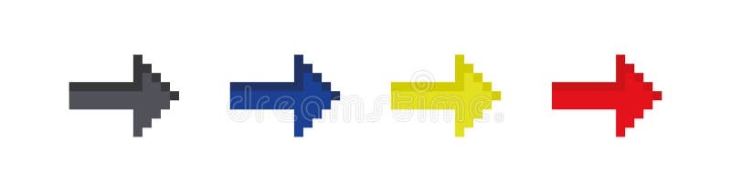 Color Pixel Arrow Icon Set. Right Arrow Illustration Symbol Stock ...