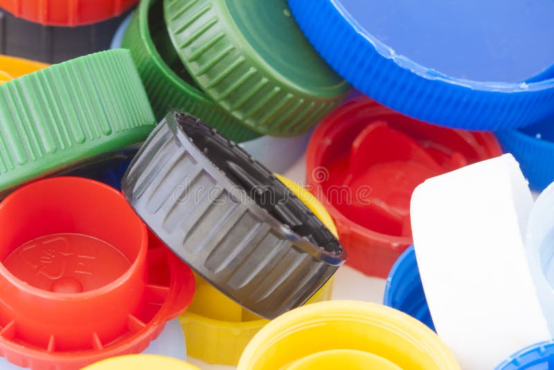 Color plastic caps stock photo. Image of stack, garbage - 101159476