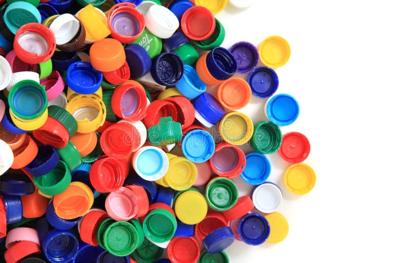 Color Plastic Caps from Pet Bottles Stock Photo - Image of recycled ...