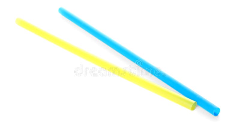 Color Plastic Cocktail Tubes on White Background Stock Photo - Image of ...
