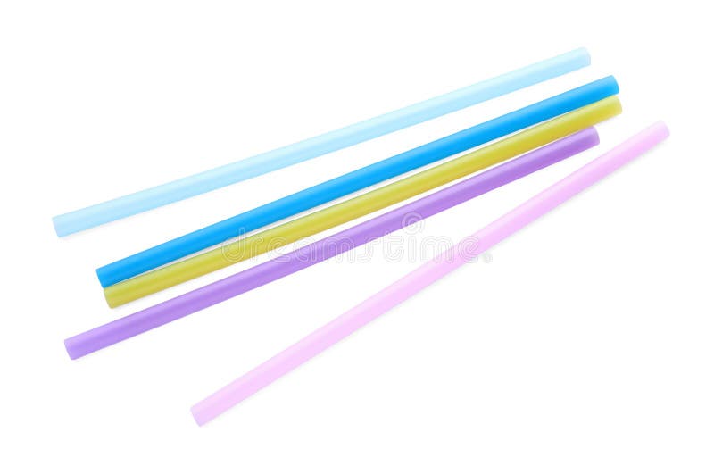 Color Plastic Cocktail Tubes on White Background Stock Image - Image of ...