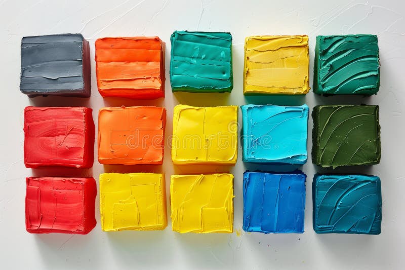 Color plasticine in blocks stock image. Image of material - 329537493