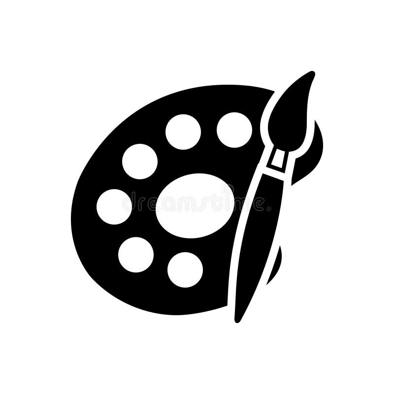 Black Solid Icon for Color Plate, Paint and Drawing Stock Vector ...