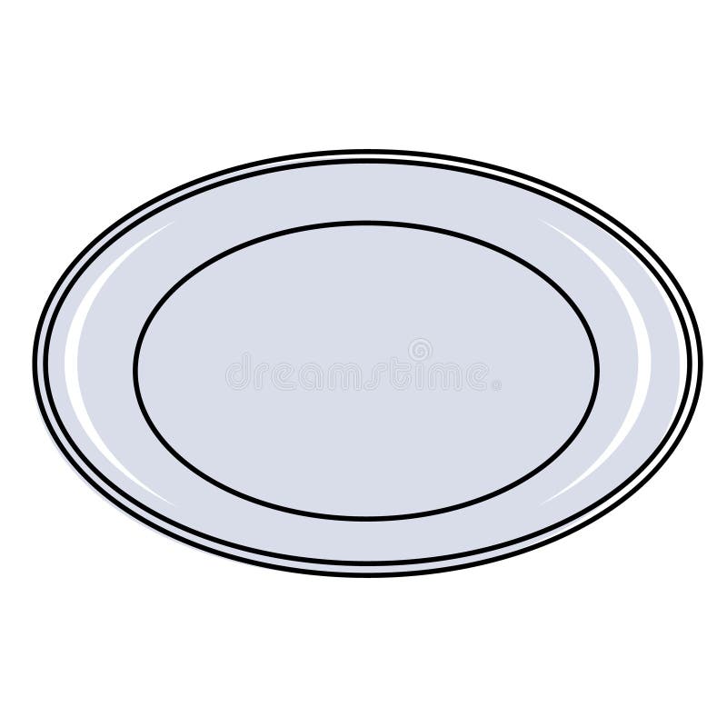 Color Plate with Contour Isolated Vector Illustration in Flat Style ...