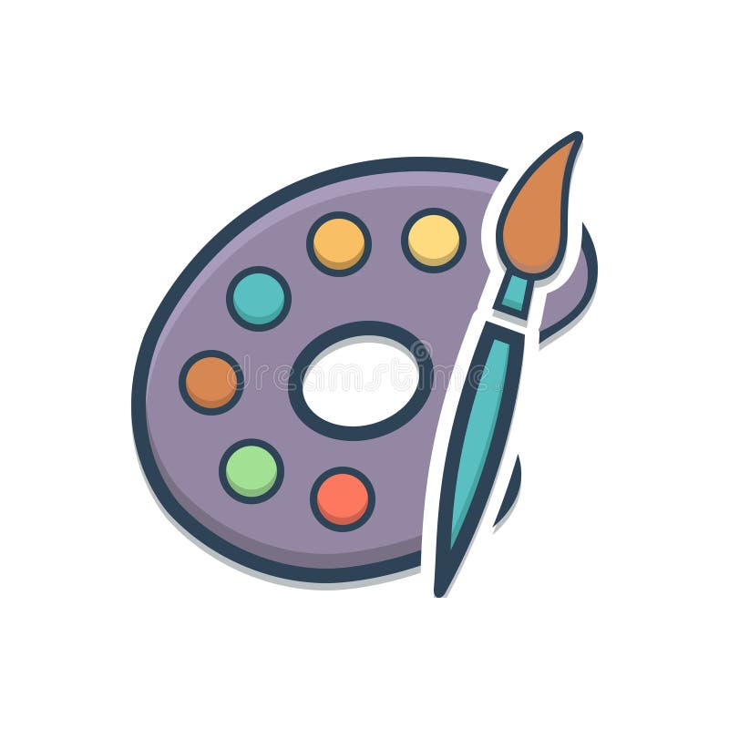 Color Illustration Icon for Color Plate, Paint and Drawing Stock ...