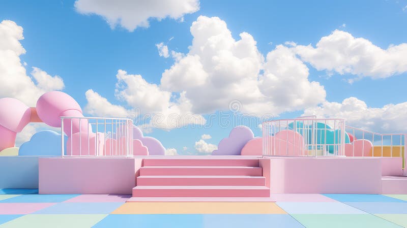 Color Platform Pastel Background Stock Illustration - Illustration of ...