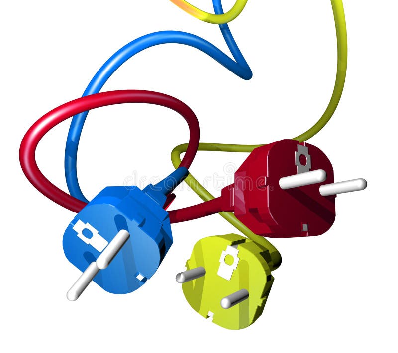 Color plug ins stock illustration. Illustration of electrical - 43516460