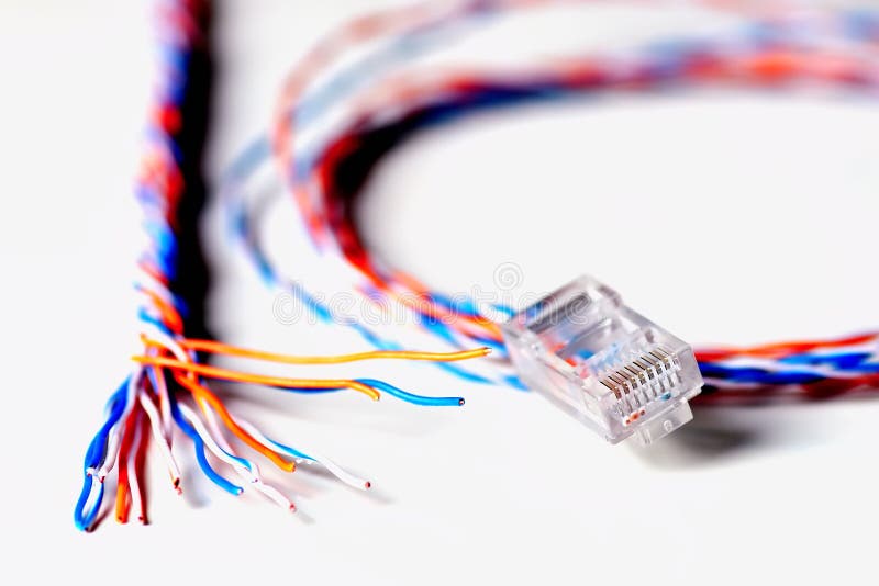 Color plug wire lan stock photo. Image of braided, communication - 79691180