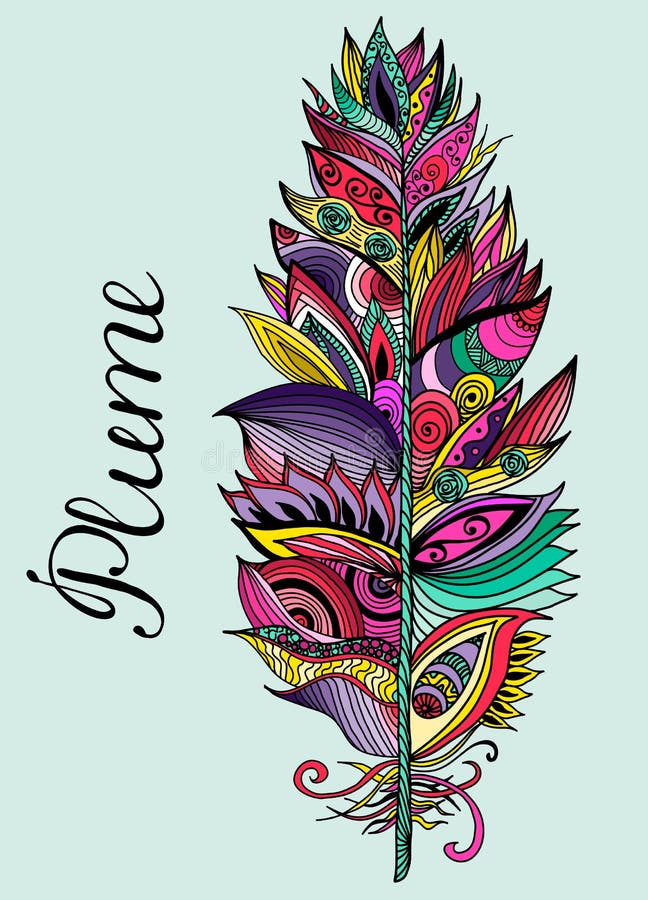 Plume Write with a Quill Logo Stock Illustration - Illustration of ...